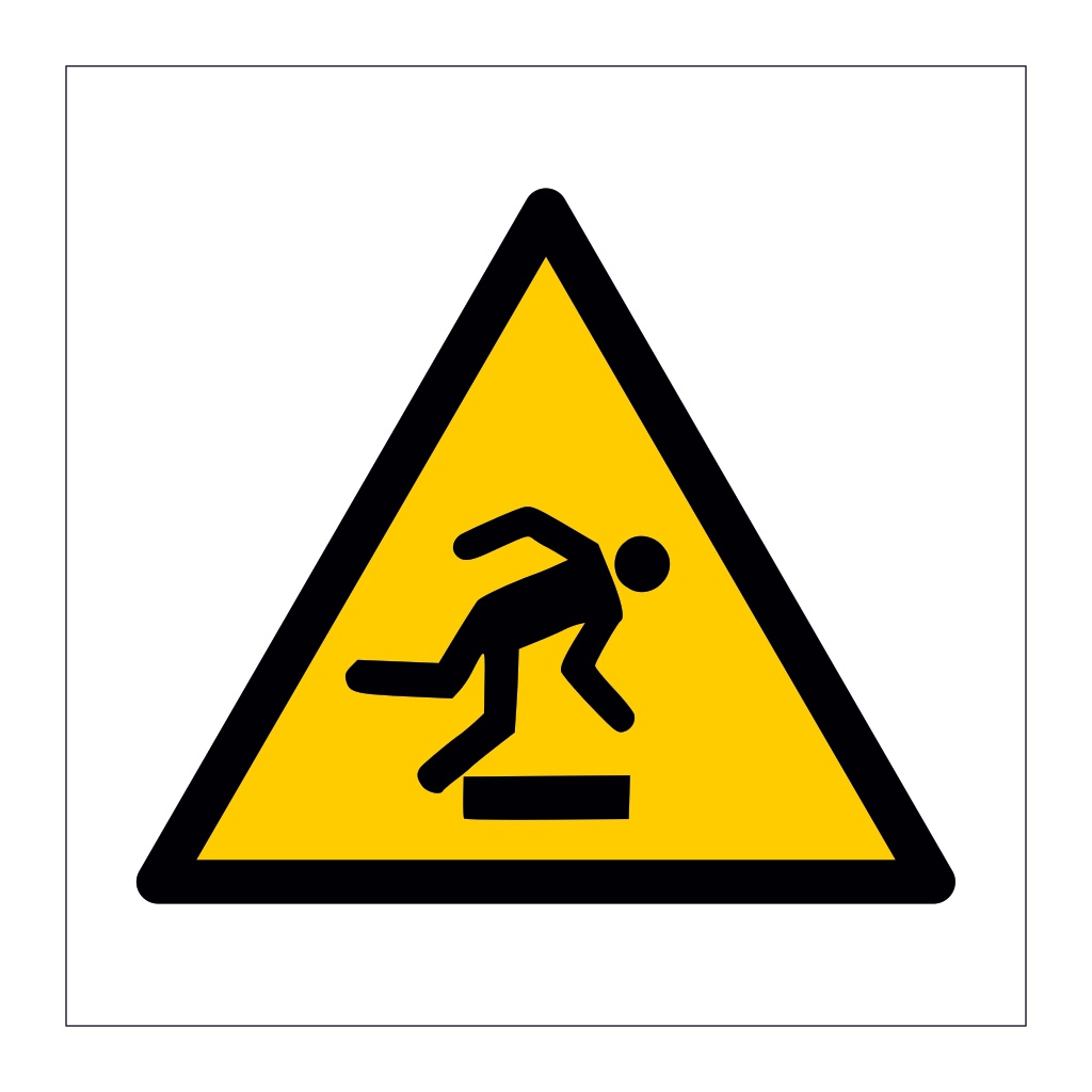 Floor level obstacle hazard warning symbol sign | British Safety Signs