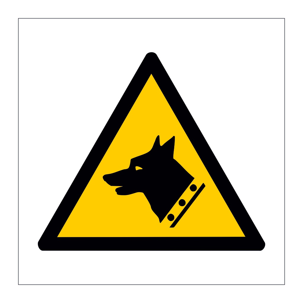 Guard dog hazard warning symbol sign | British Safety Signs