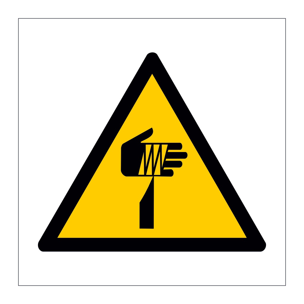 Sharp element hazard warning symbol sign | British Safety Signs