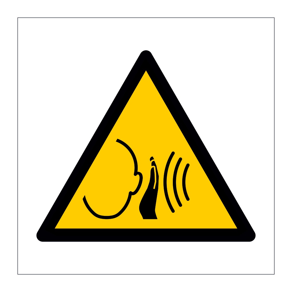Sudden loud noise hazard warning symbol sign | British Safety Signs