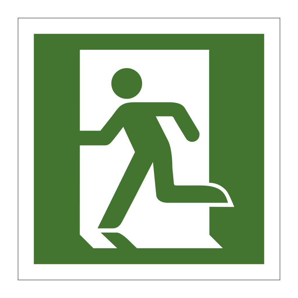 Running Man Left Symbol only sign | British Safety Signs