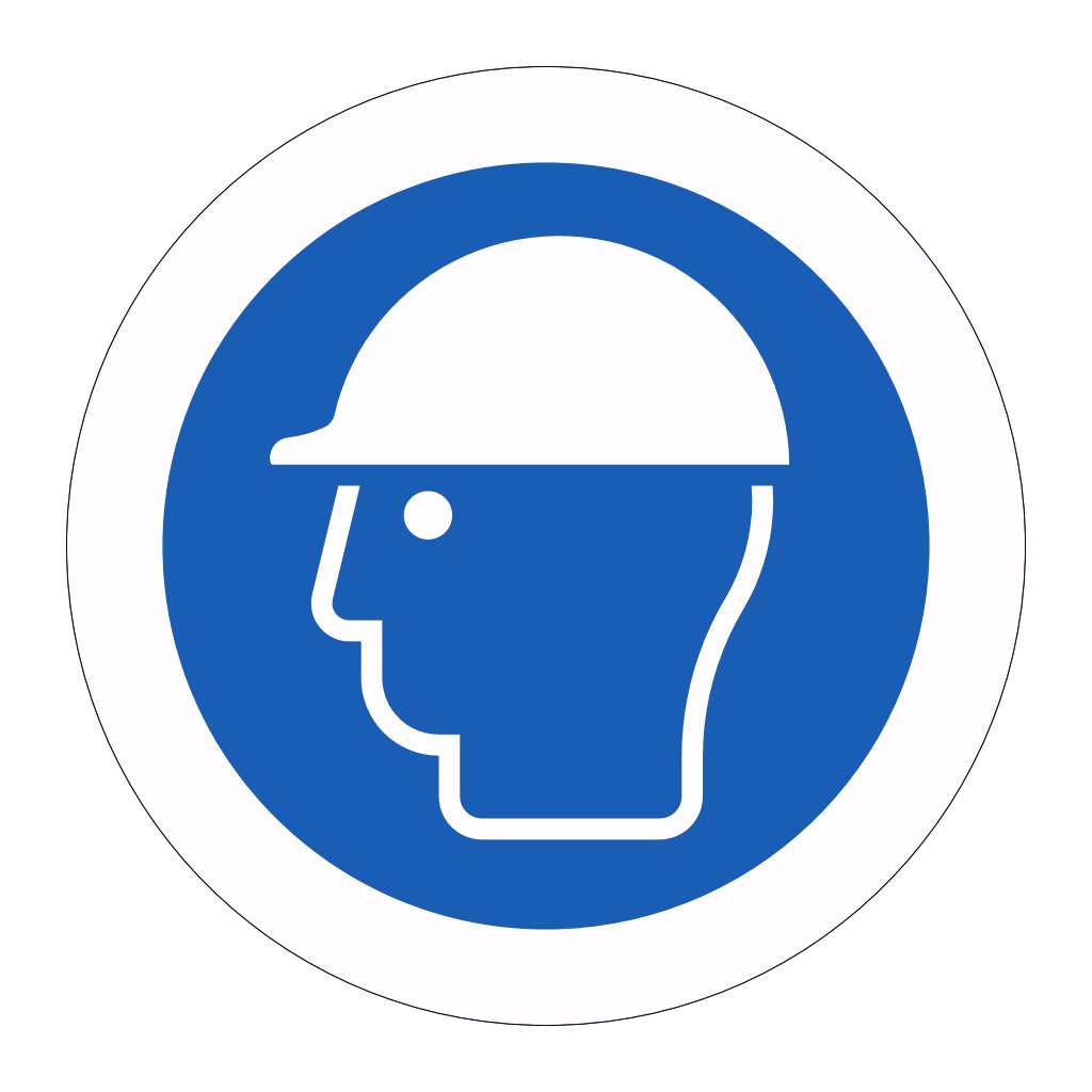 Safety helmet hard hat symbol labels (Sheet of 18) | BSS