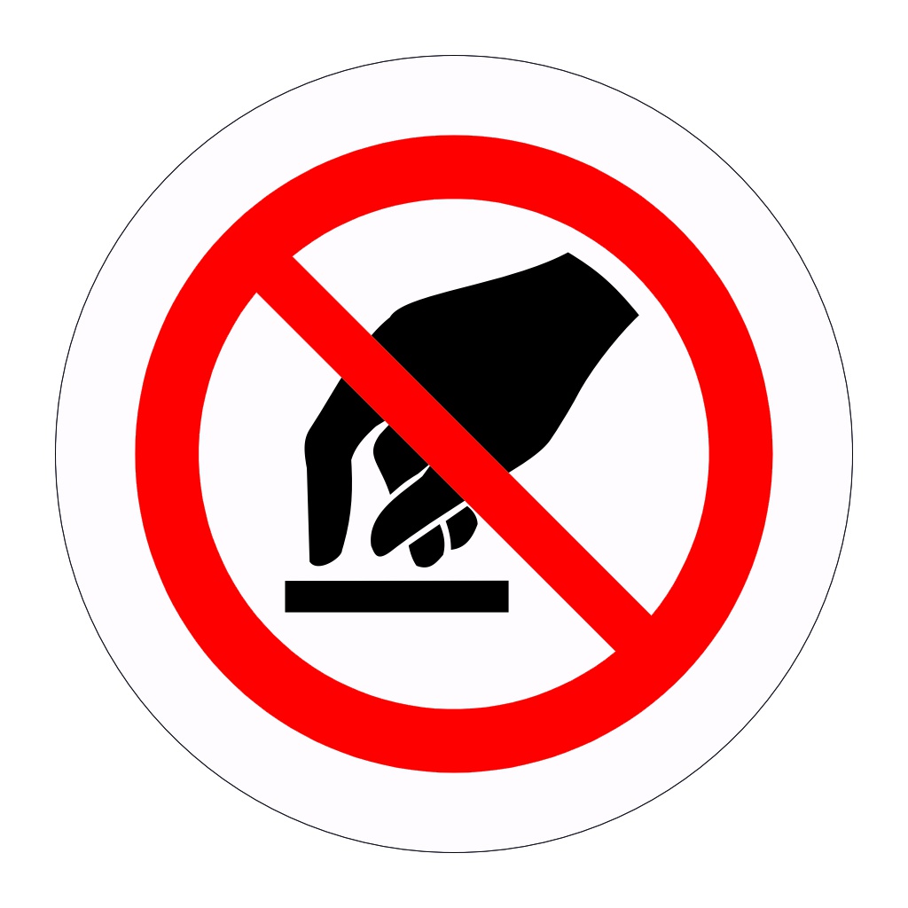 Do not touch labels (Sheet of 18) | British Safety Signs