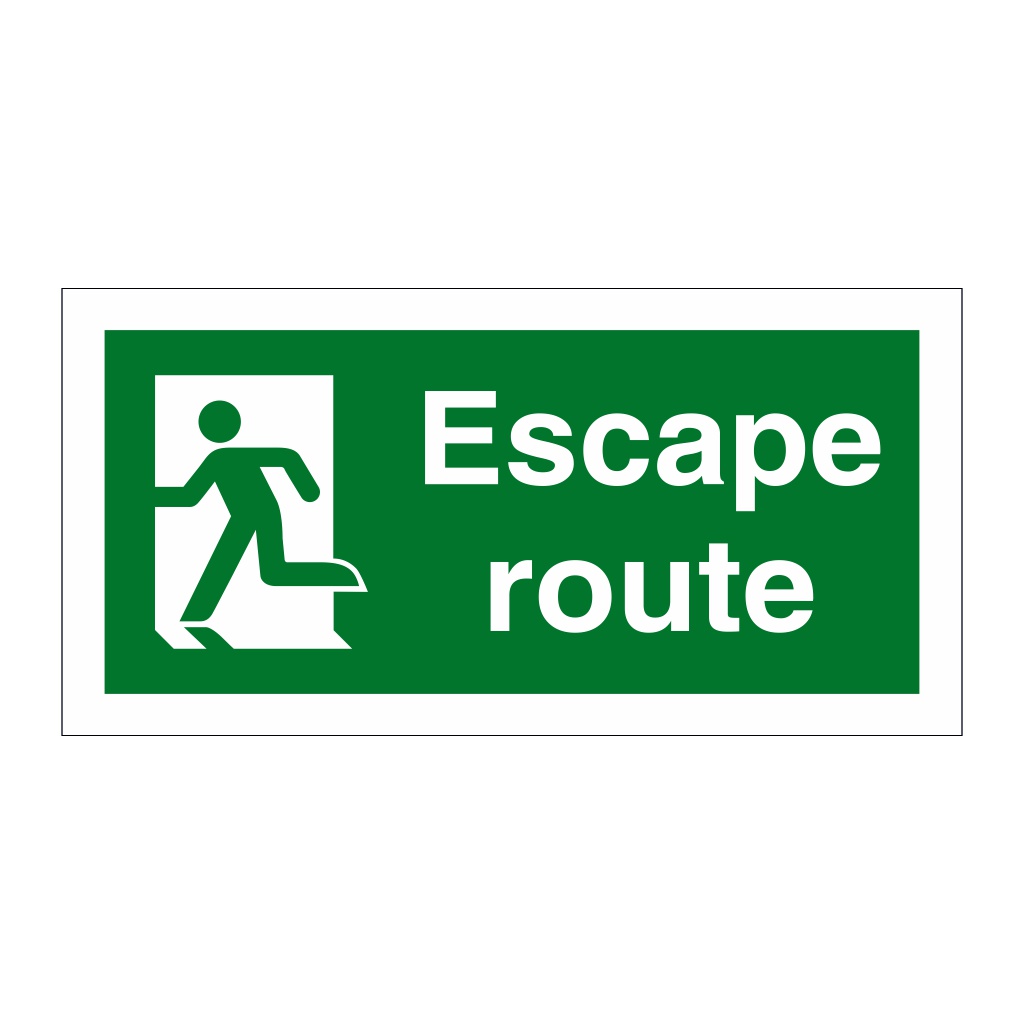 Escape Route Running Man Left sign | by British Safety Signs