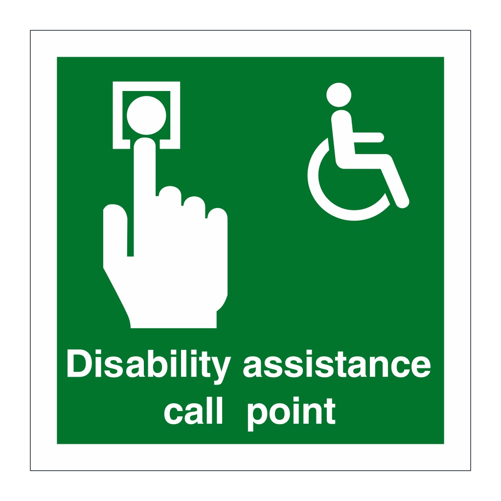 Disability assistance call point sign | by British Safety Signs