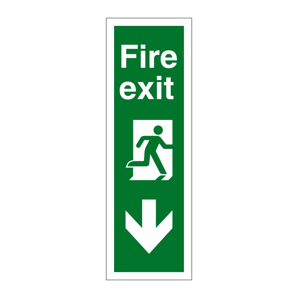 Fire exit down sign | British Safety Signs
