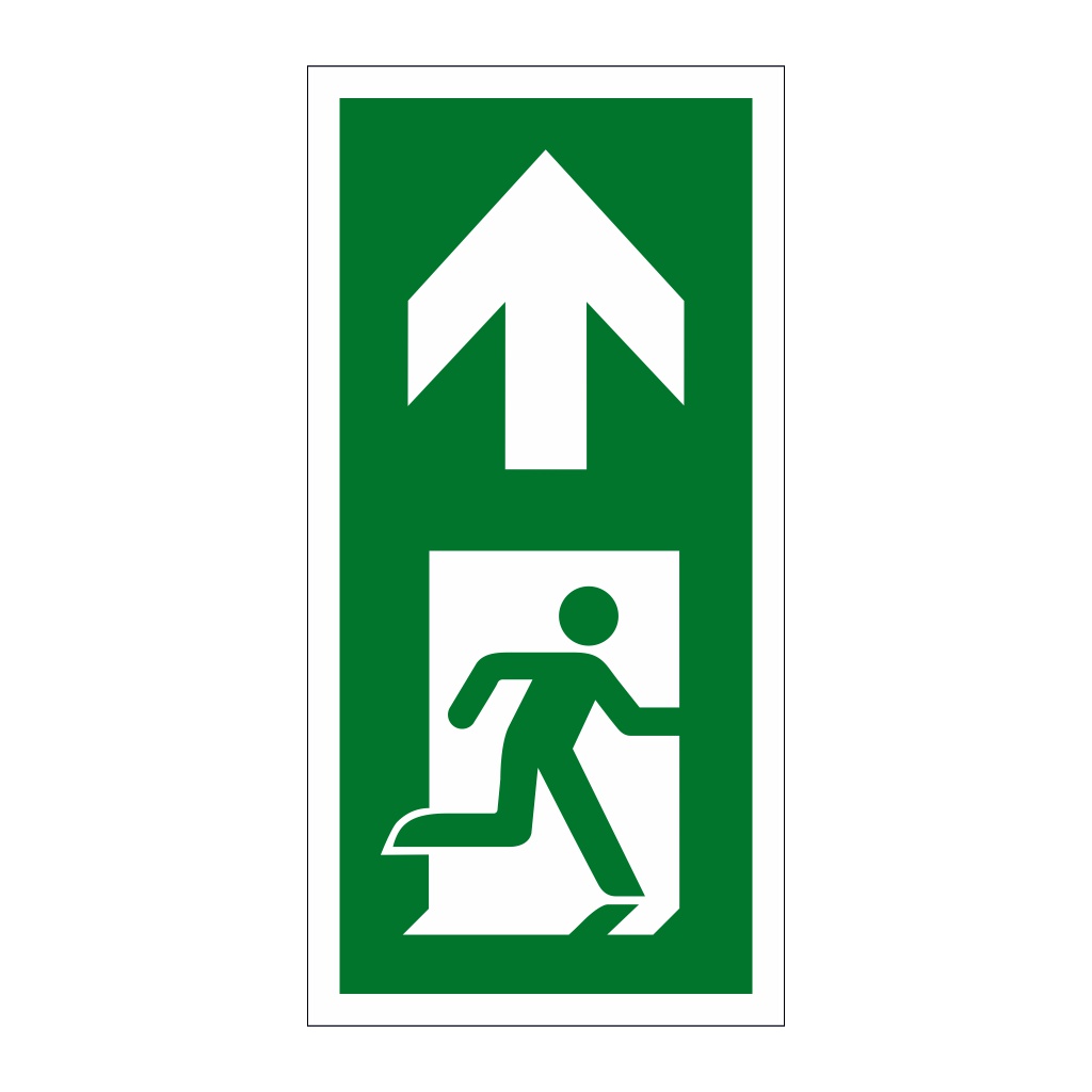 Running man arrow up sign | British Safety Signs