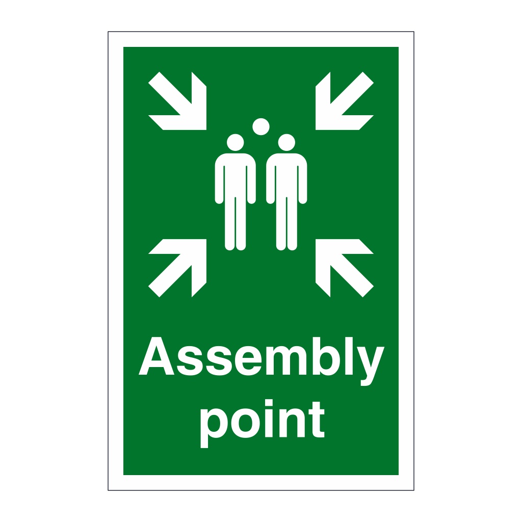 Assembly Point Symbol & Text sign | British Safety Signs