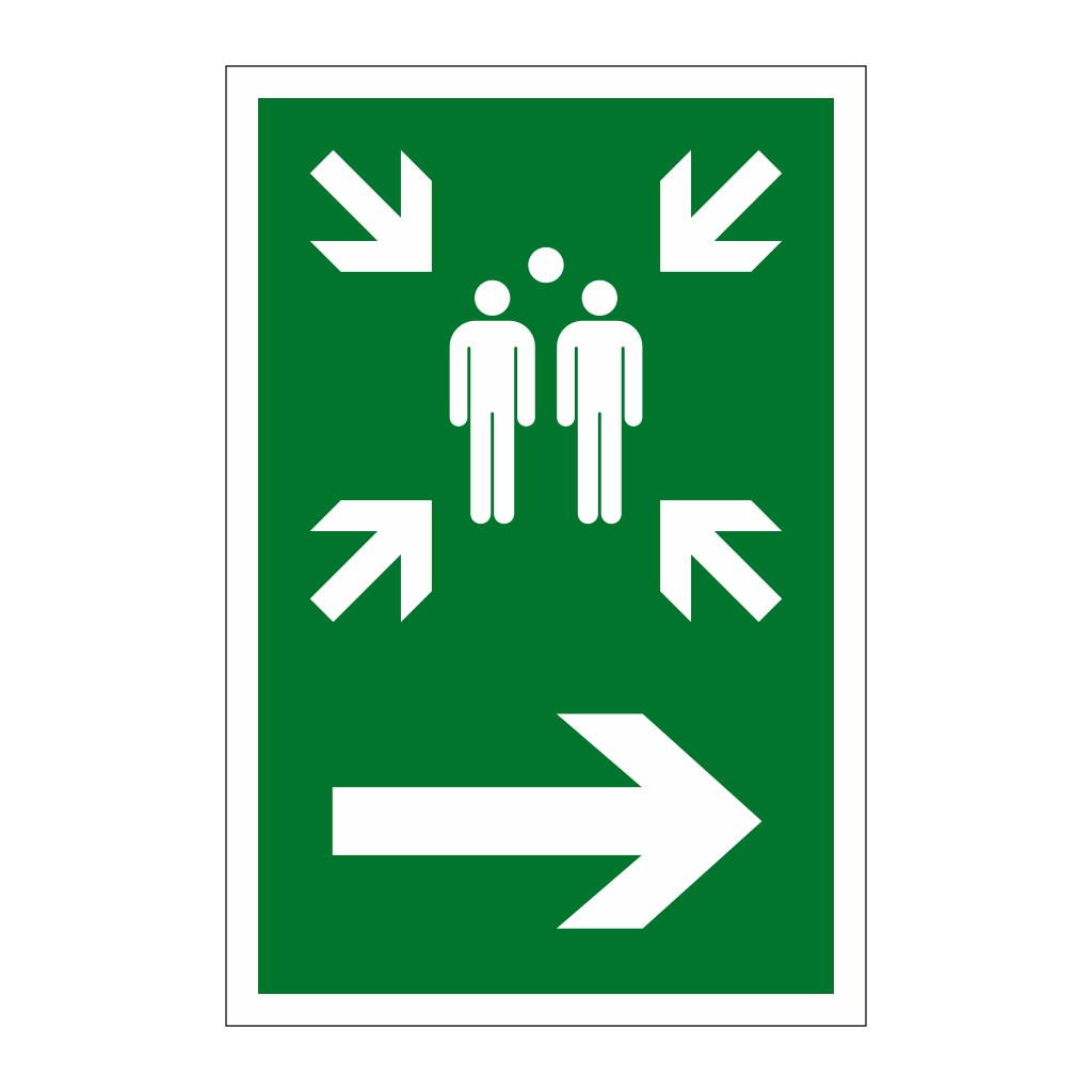 Assembly Point Symbol Arrow Right sign | British Safety Signs