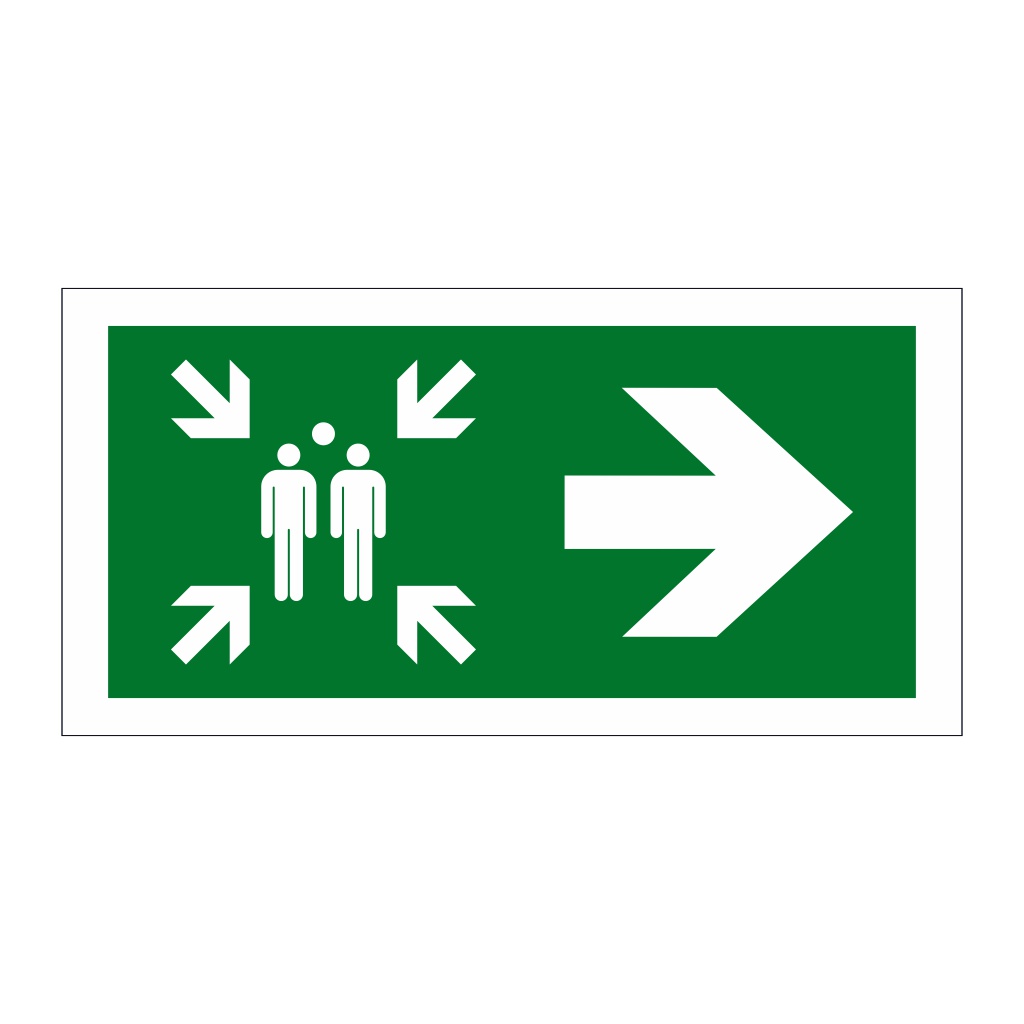Assembly Point Symbol Arrow Right sign | British Safety Signs