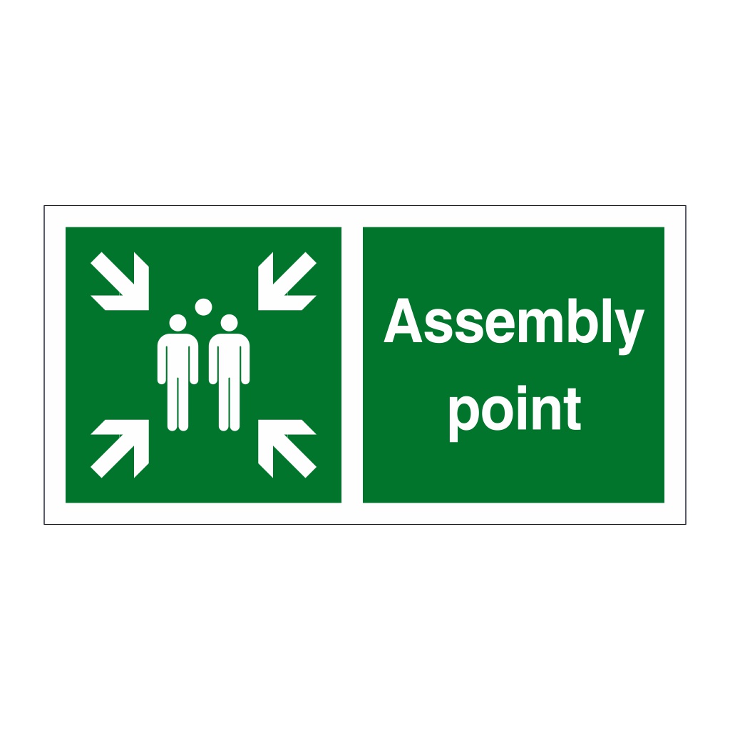 Assembly Point Symbol & Text sign (to be used with letters or numbers ...