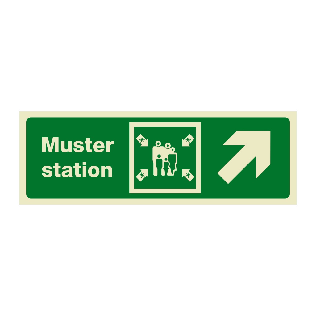 Muster station with up right directional arrow (Marine Sign) | British ...