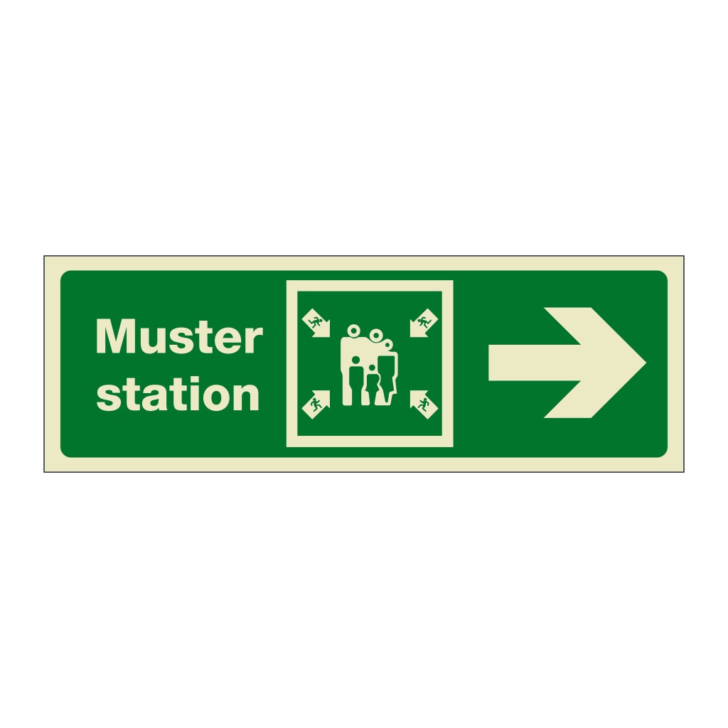Muster station with right directional arrow (Marine Sign) | British ...