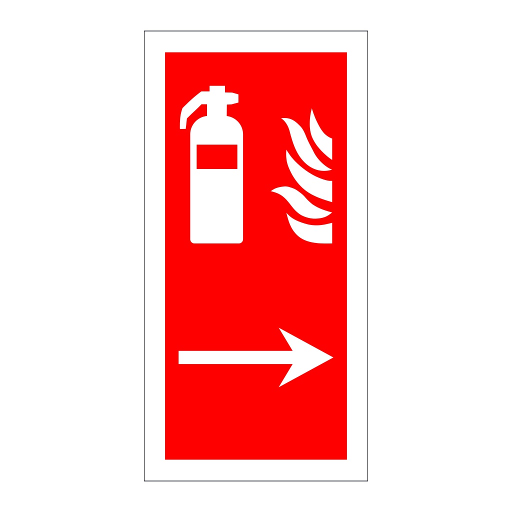 Fire extinguisher right directional arrow sign | British Safety Signs
