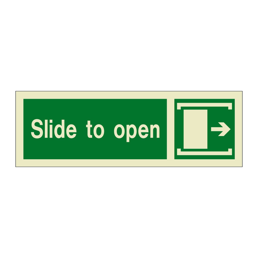 Slide to open with right directional arrow & symbol (Marine Sign ...