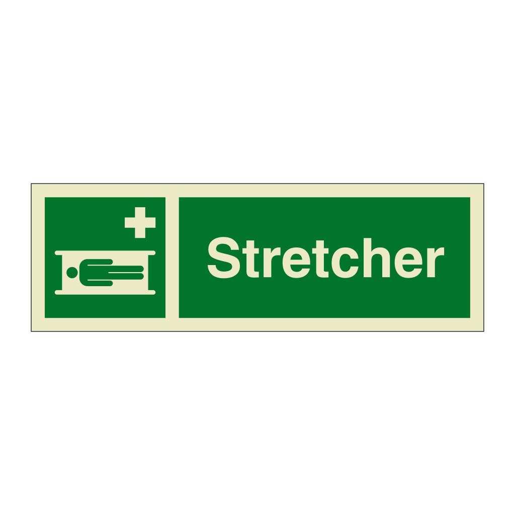 Stretcher with text (Marine Sign) | British Safety Signs