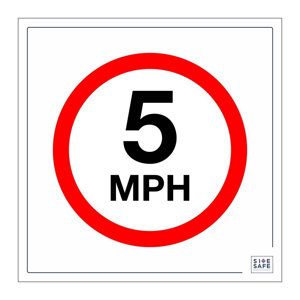 Site Safe - 5 MPH Speed Limit Sign | British Safety Signs