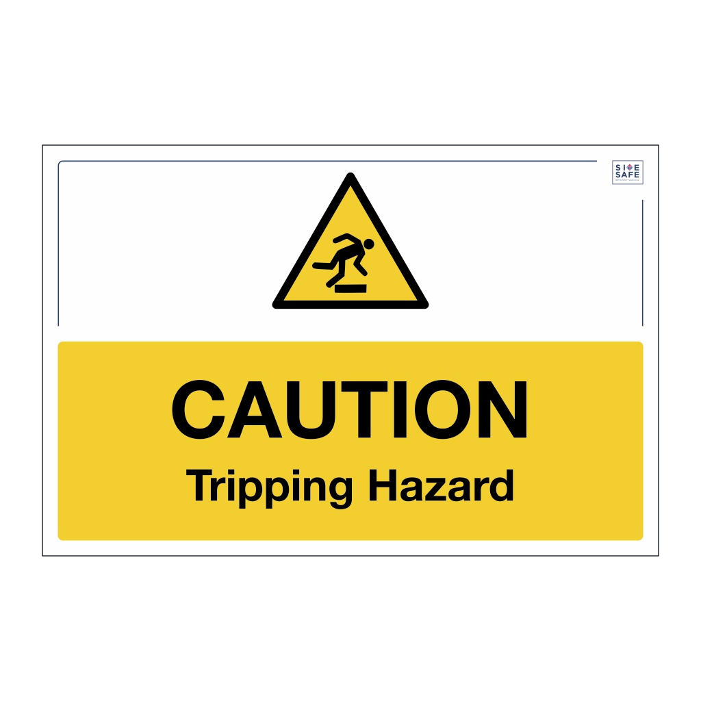 Site Safe - Caution Tripping Hazard sign | British Safety Signs