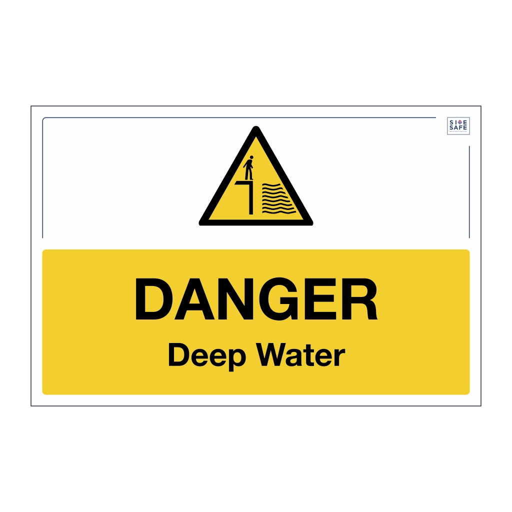 Site Safe - Danger Deep Water sign | British Safety Signs