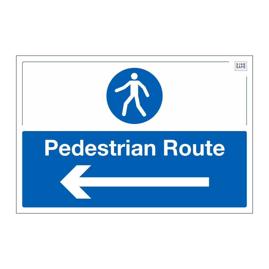 Safe Sign - Pedestrian Route Arrow Left sign | British Safety Signs