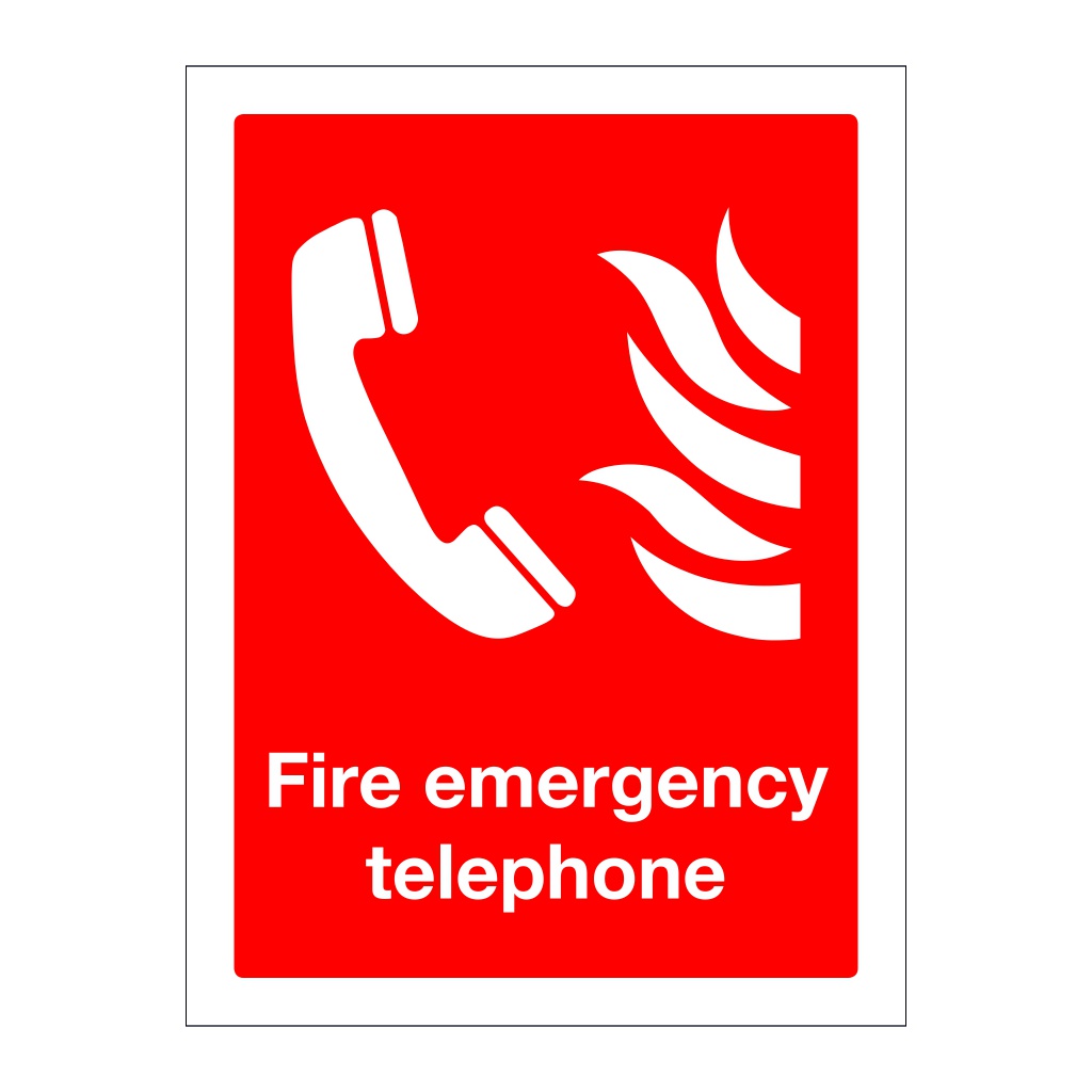 Fire emergency telephone sign | British Safety Signs