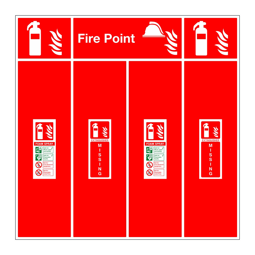Foam Spray Fire extinguisher double location board | BSS