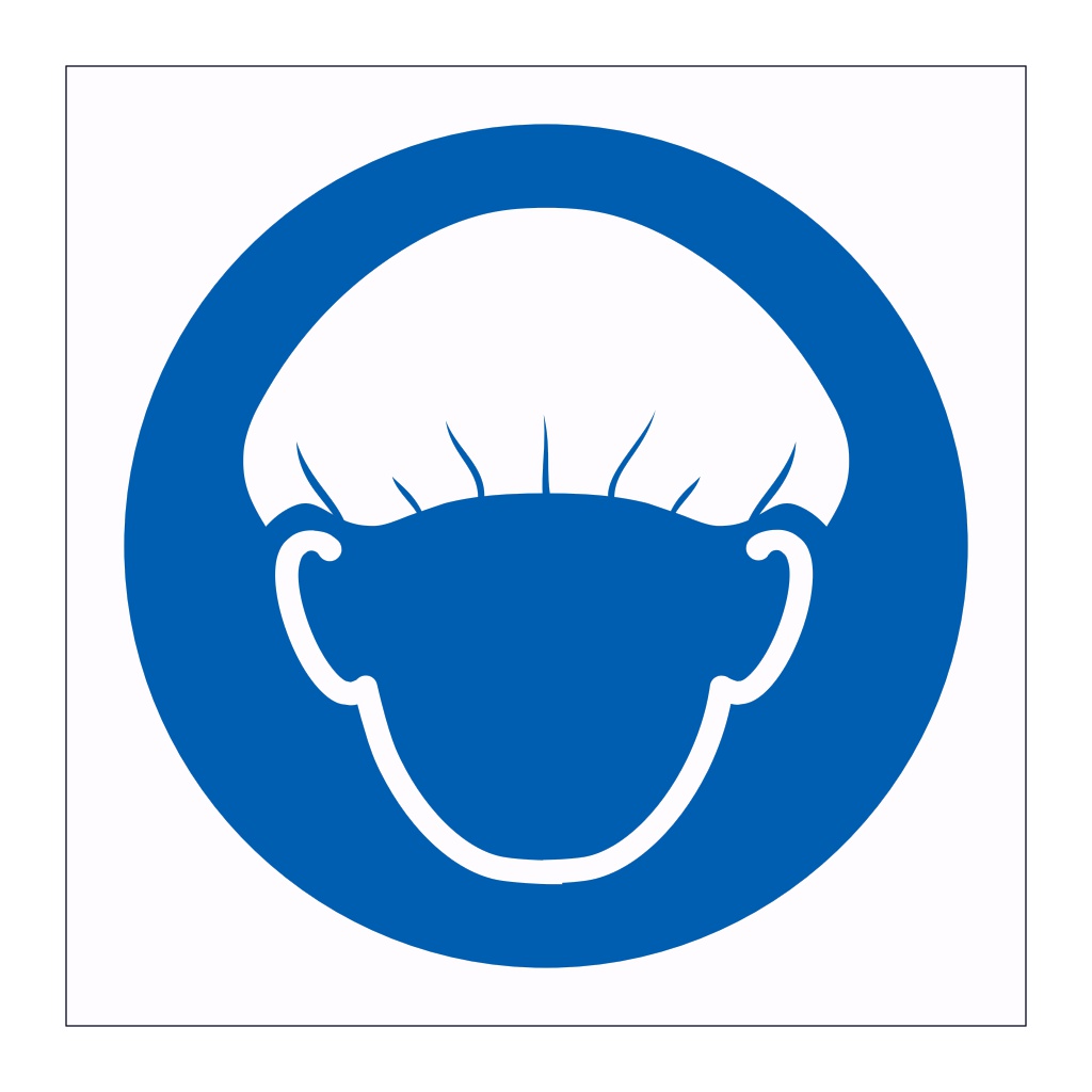 Hair protection symbol sign | British Safety Signs