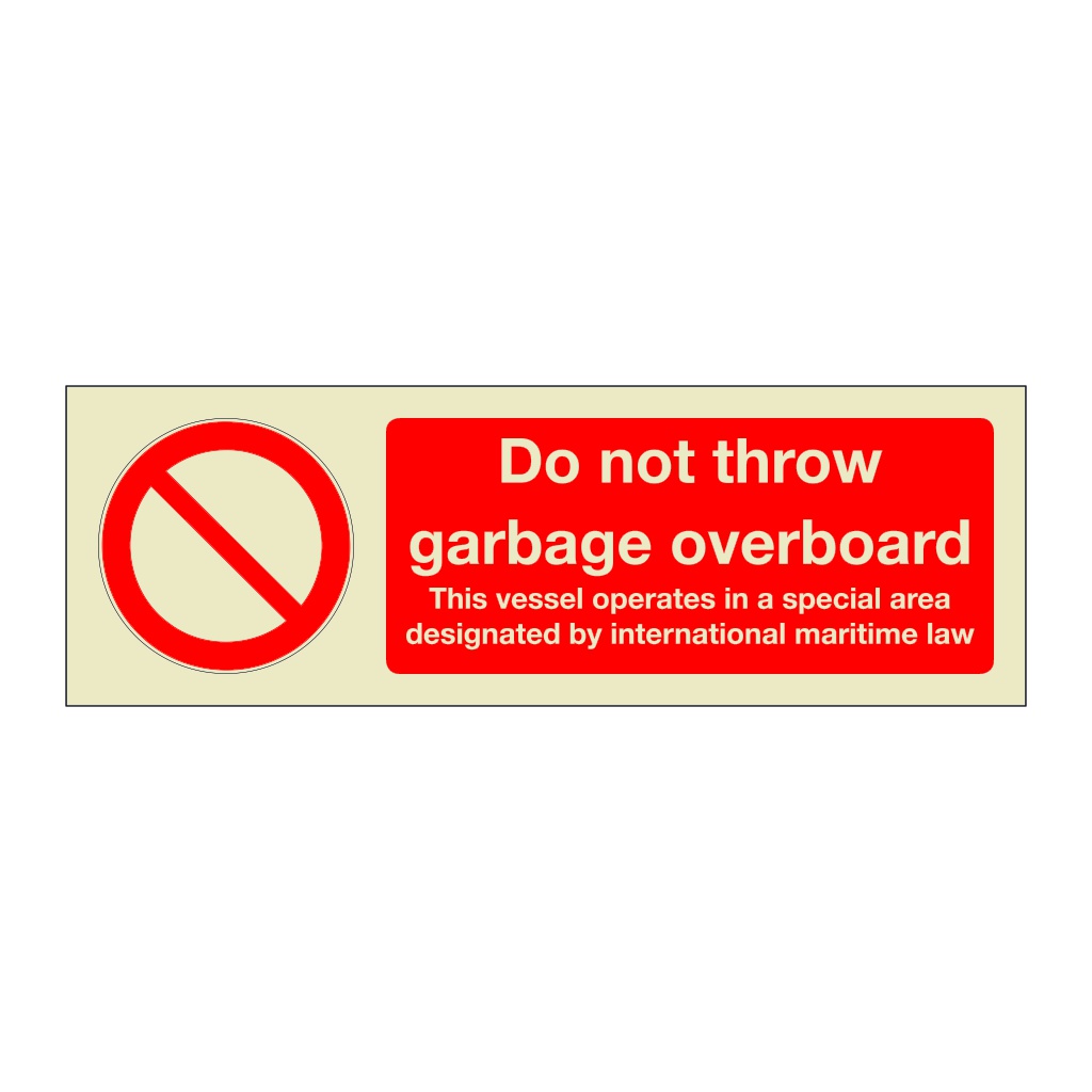 Do not throw garbage overboard (Marine Sign) | British Safety Signs
