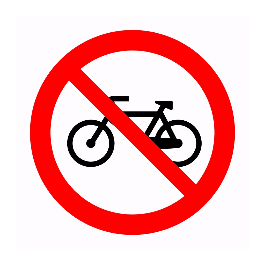 No Bicycle Sign No Bicycles, Outline | ClipArt ETC