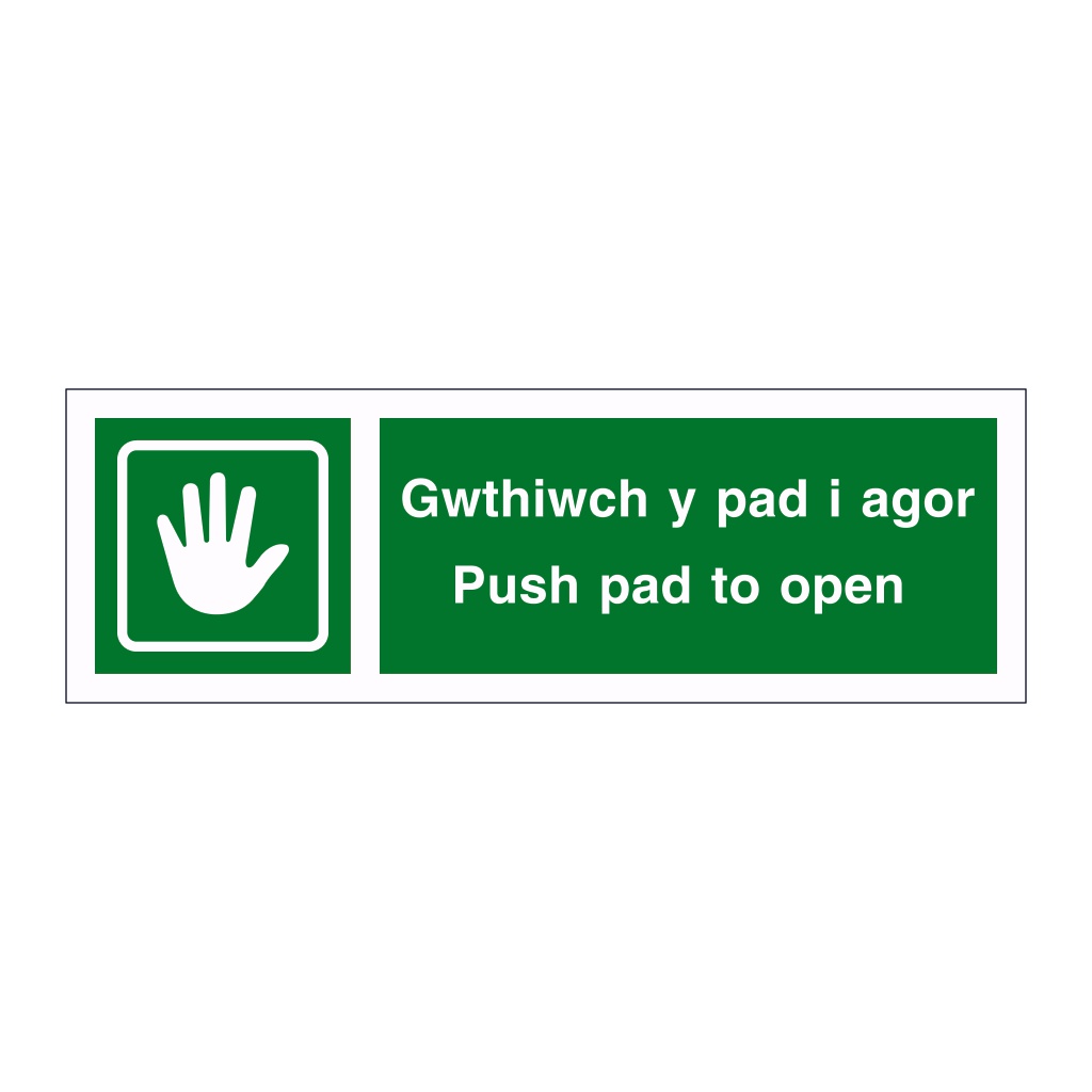 Push Pad To Open Sign