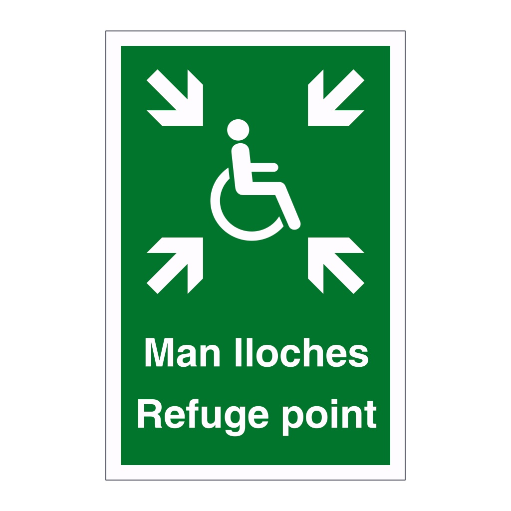 Refuge point English/Welsh sign | British Safety Signs