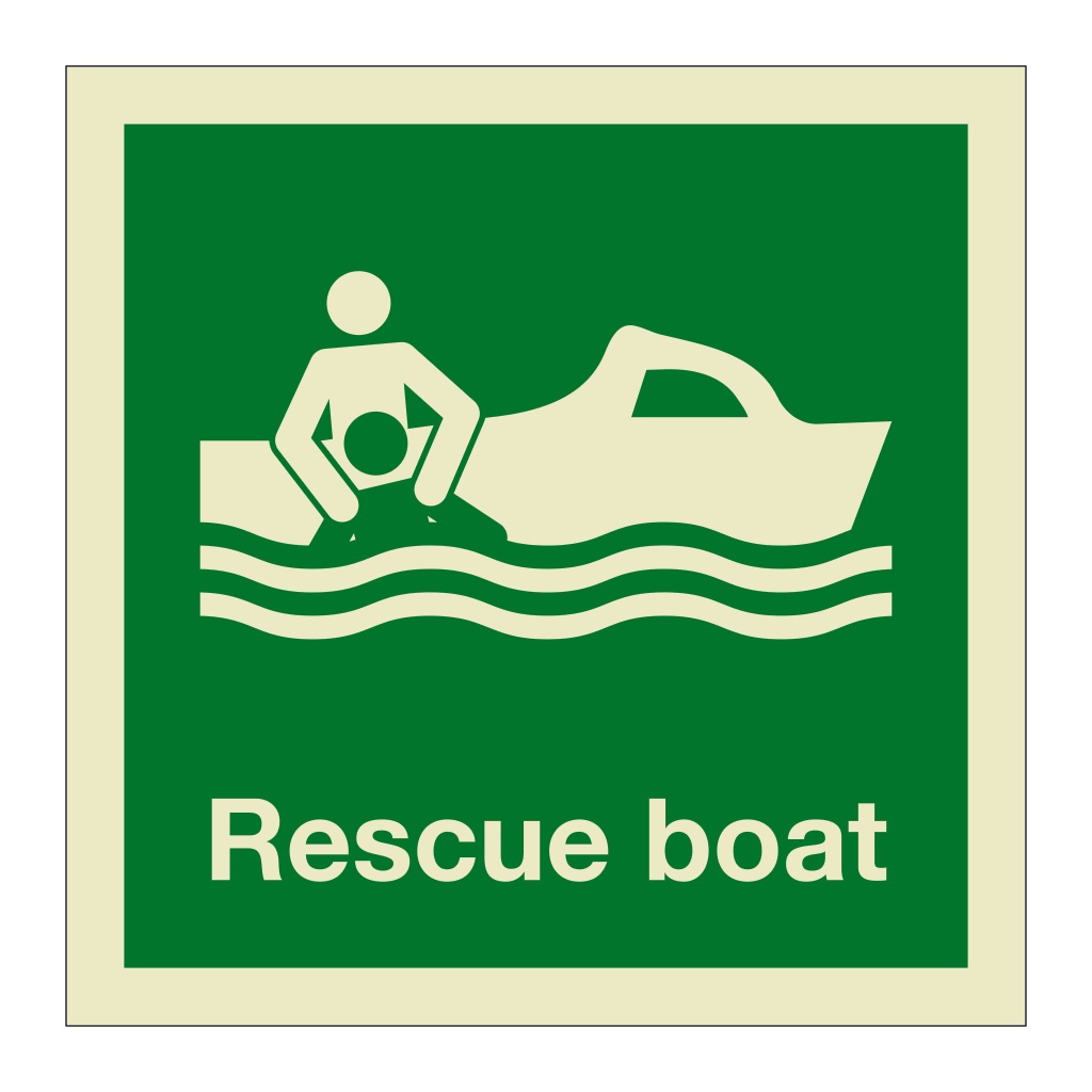 Rescue boat with text 2019 (Marine Sign) | British Safety Signs