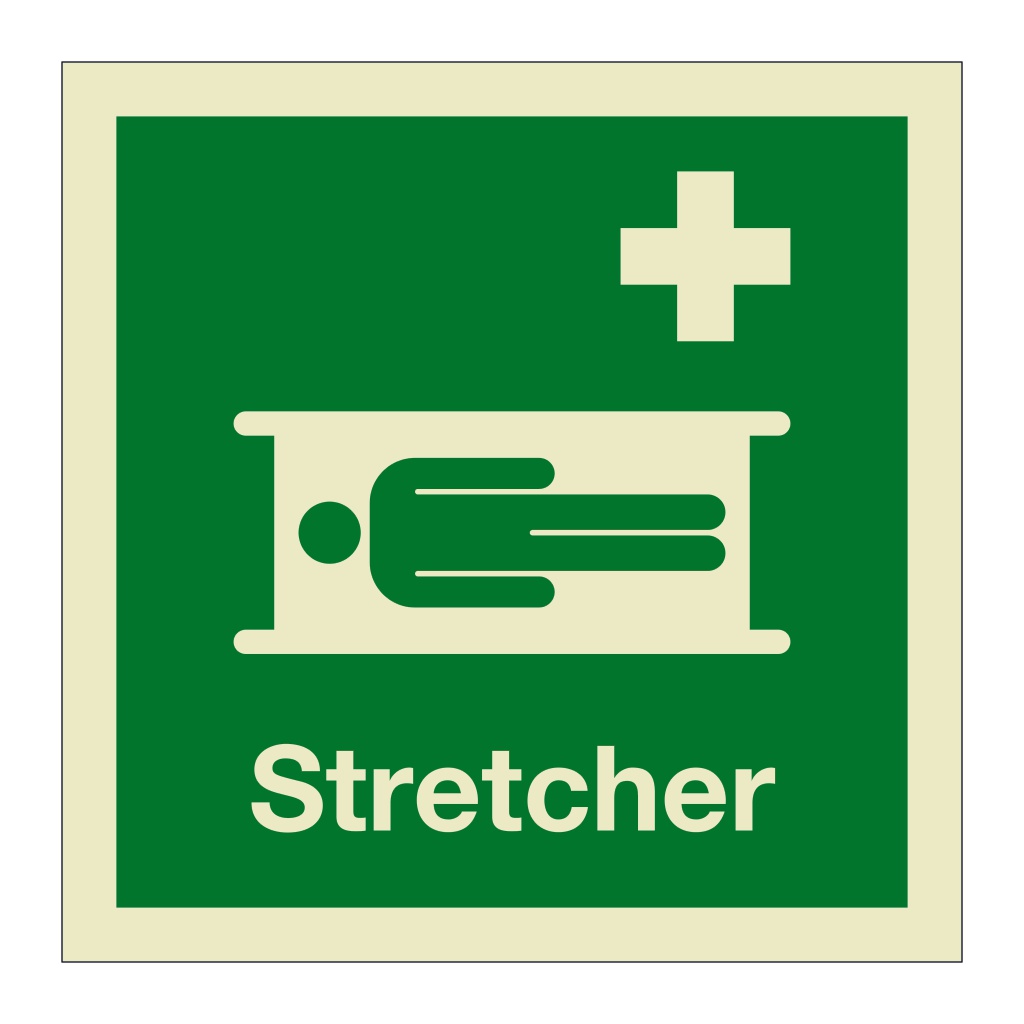 Stretcher with text 2019 (Marine Sign) | British Safety Signs