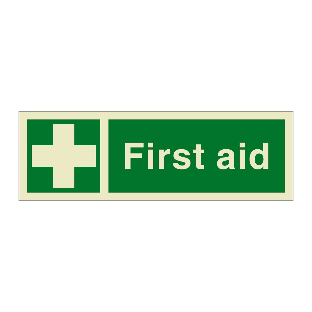 First aid with text (Marine Sign) | British Safety Signs