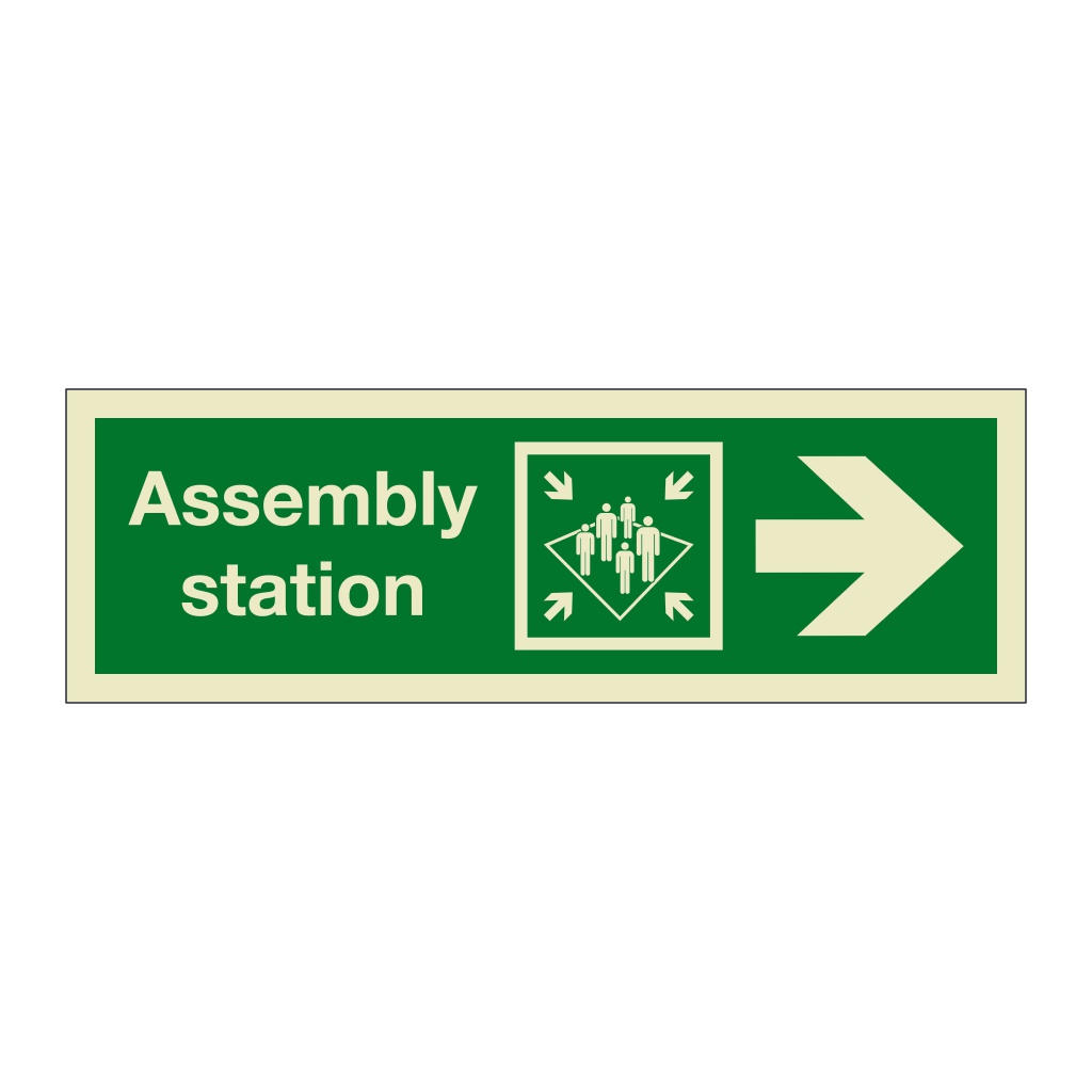 Assembly station with right directional arrow 2019 (Marine Sign) | BSS
