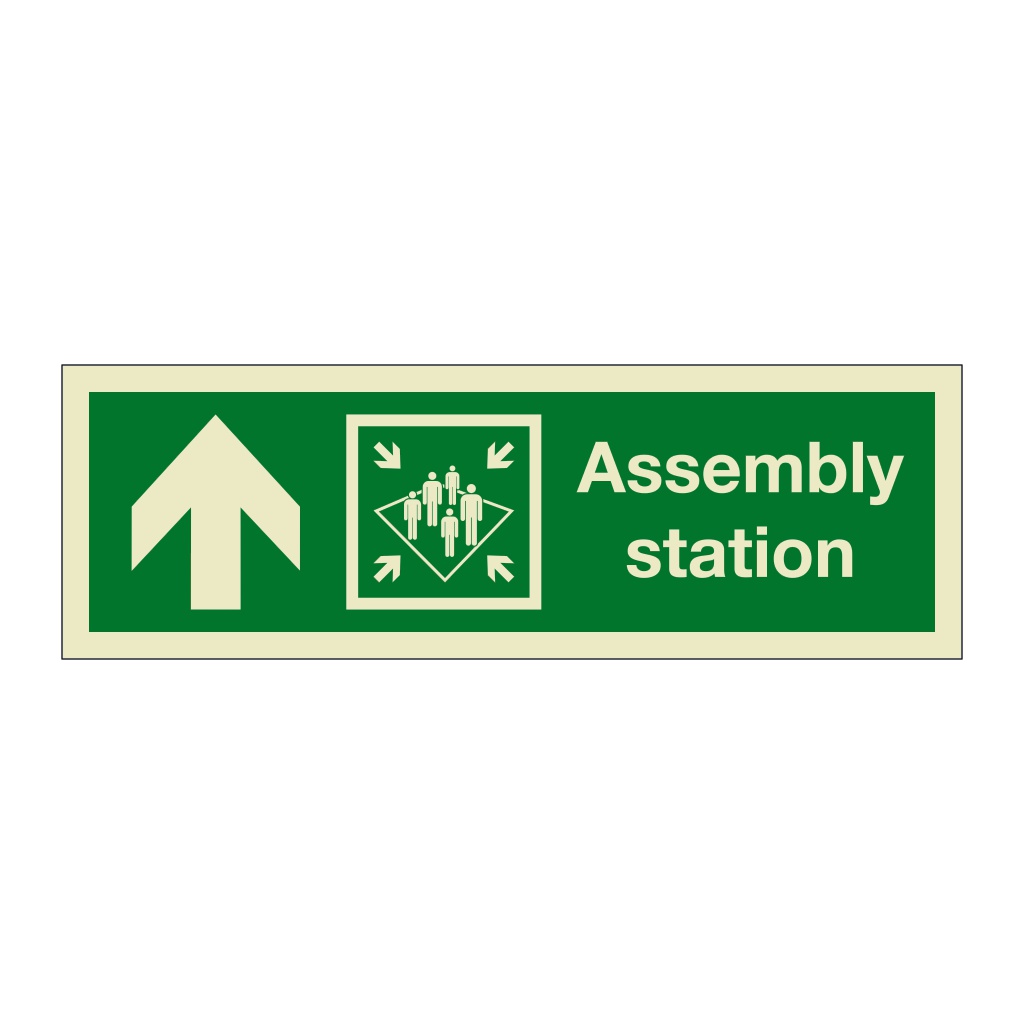 Assembly station with up directional arrow 2019 (Marine Sign)|BSS