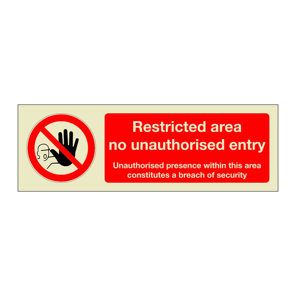 Restricted area no unauthorised entry (Marine Sign) | British Safety Signs