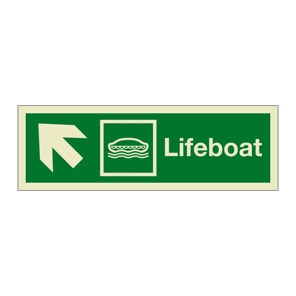 Lifeboat with left directional arrow 2019 (Marine Sign) | BSS