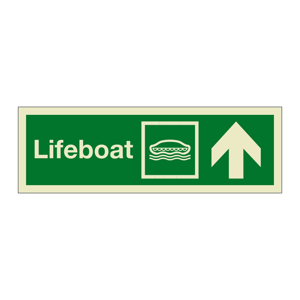 Lifeboat with up directional arrow 2019 (Marine Sign) | BSS