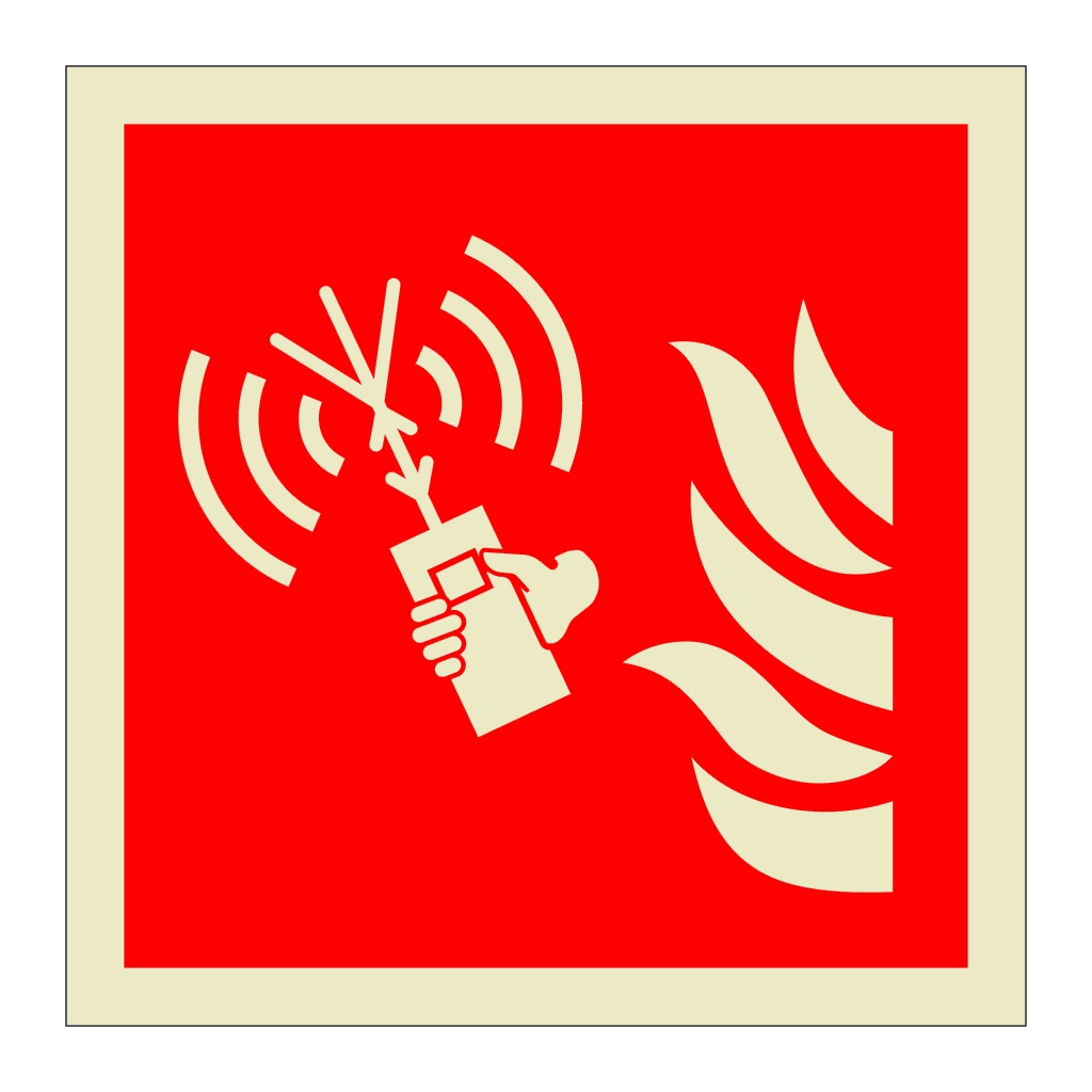 Fire emergency radio symbol (Marine Sign) | British Safety Signs