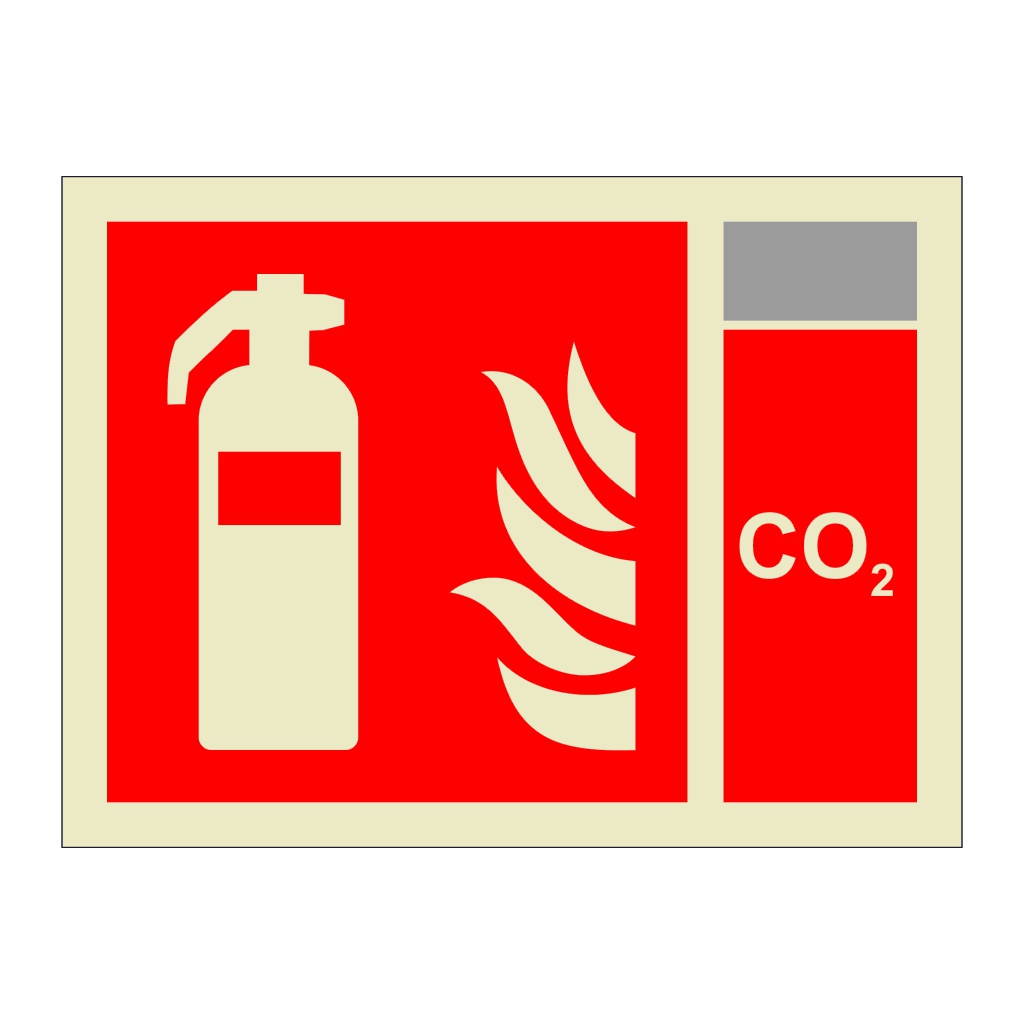 Fire extinguisher with CO2 Identification (Marine Sign) | BSS