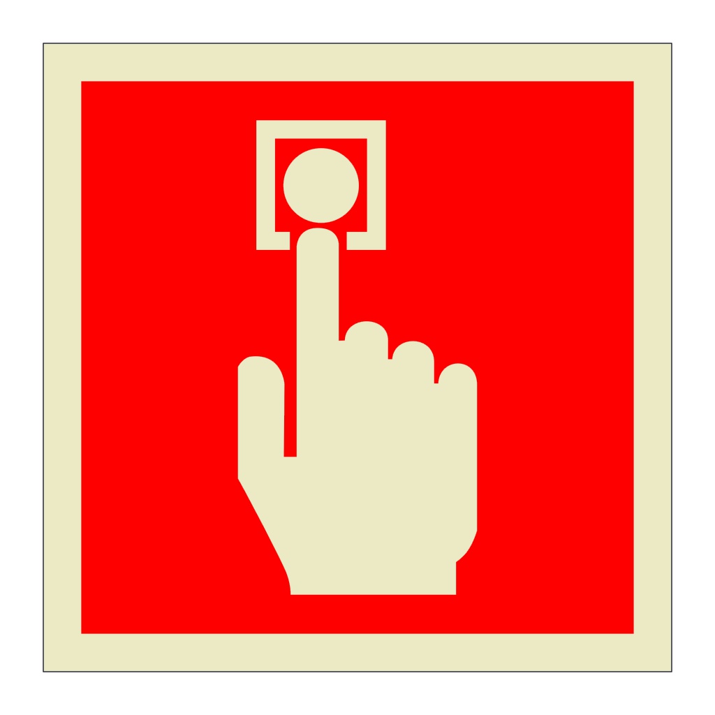 Manually operated fire alarm call point symbol (Marine Sign) | BSS