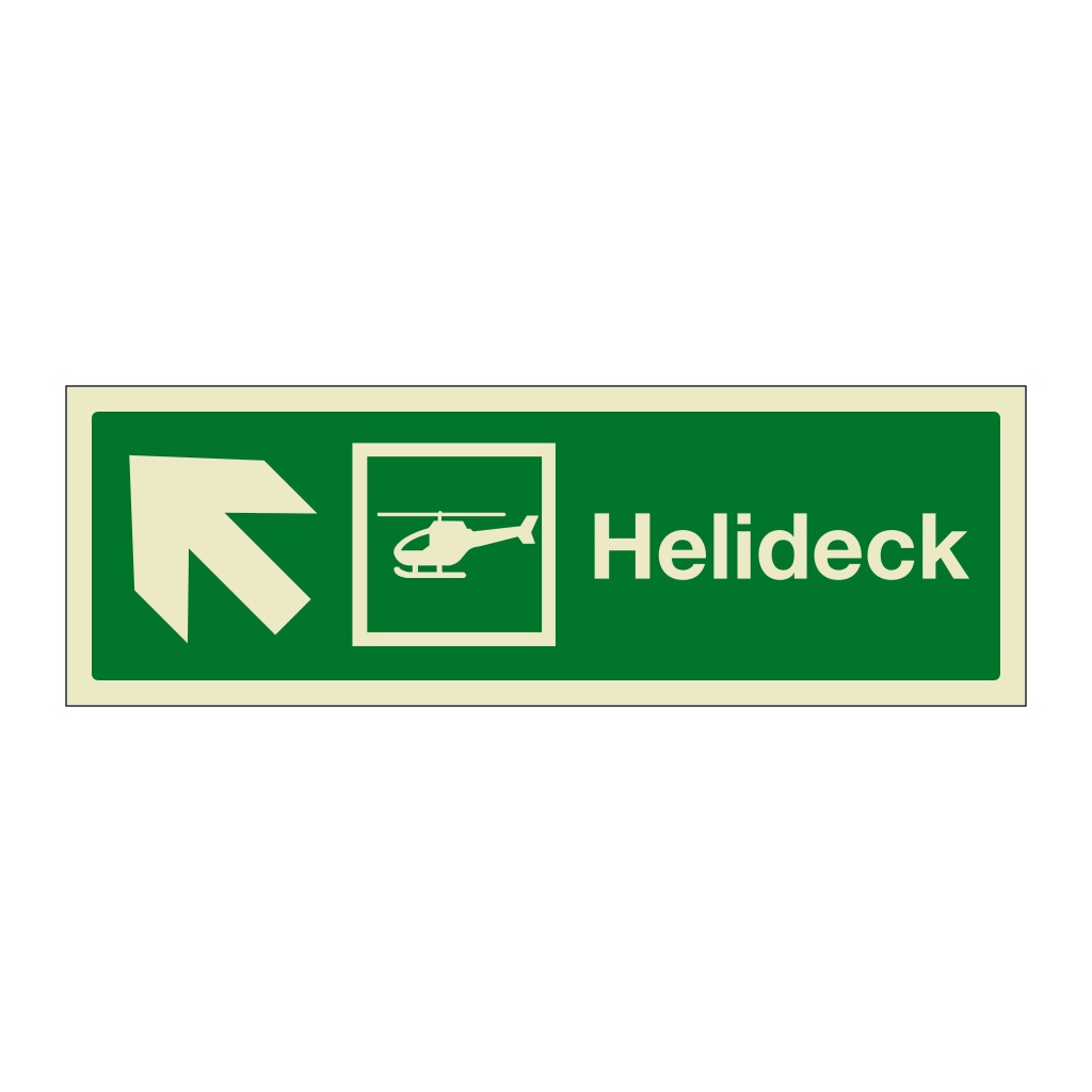 Helideck with up left directional arrow (Marine Sign) | BSS