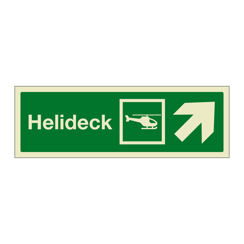 Helideck with up right directional arrow (Marine Sign) | BSS