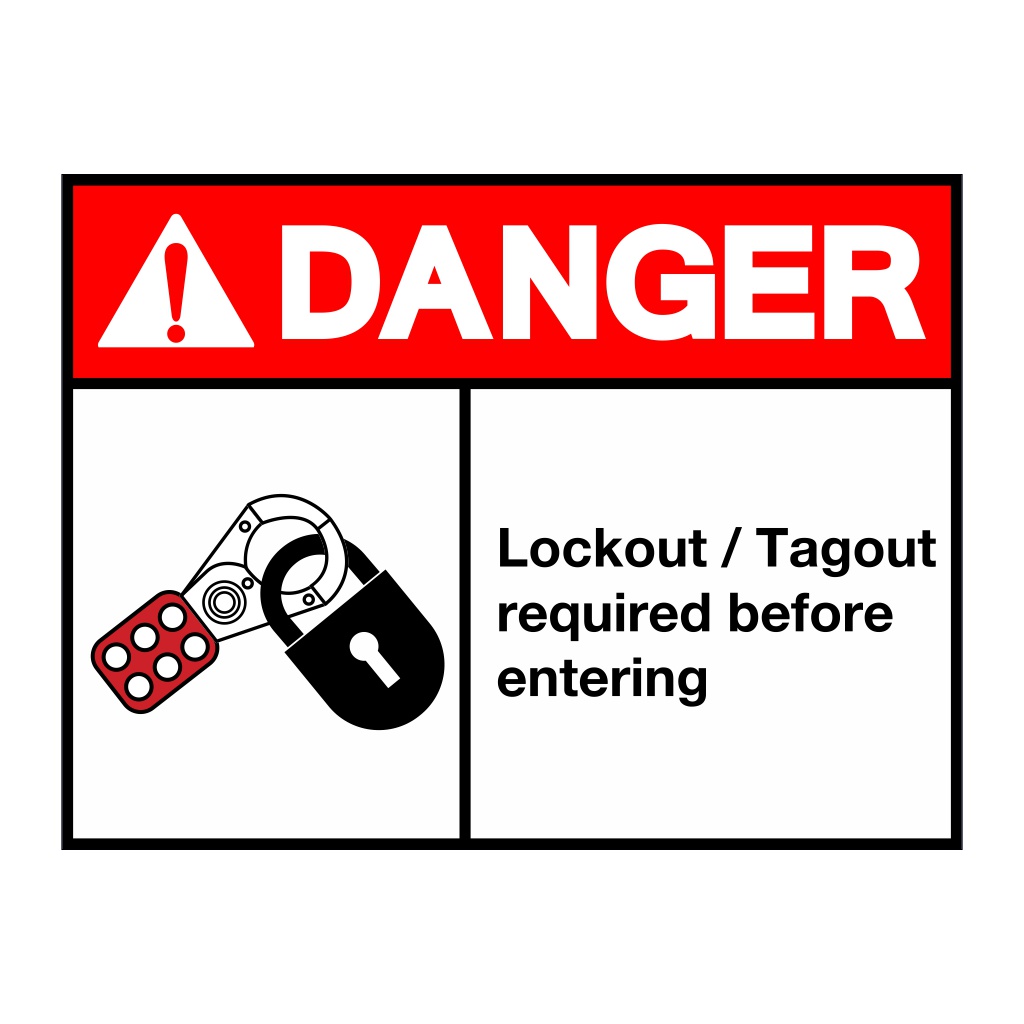 Danger Lockout Tag out required before entering sign | BSS
