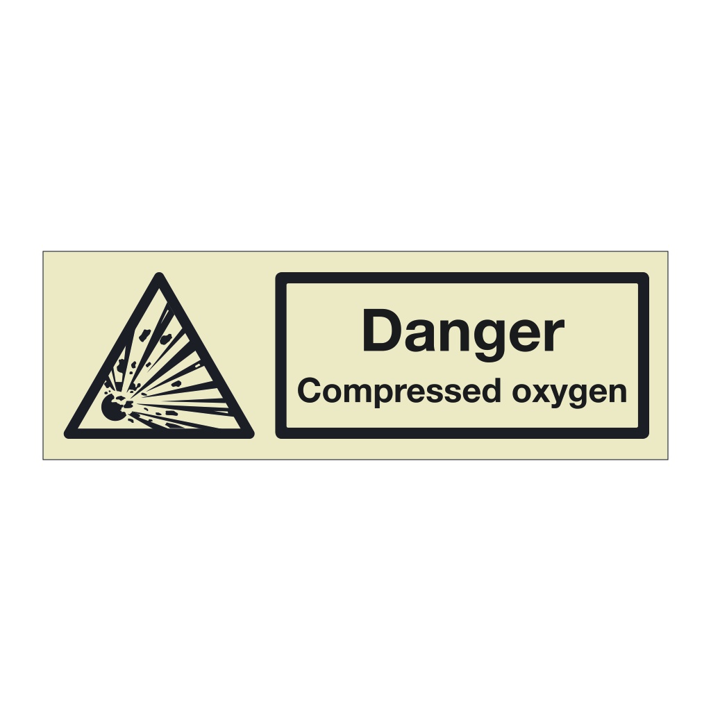 Danger Compressed Oxygen (Marine Sign) | British Safety Signs