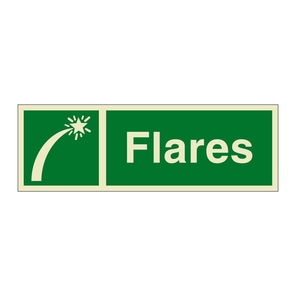 Flares with text (Marine Sign) | British Safety Signs
