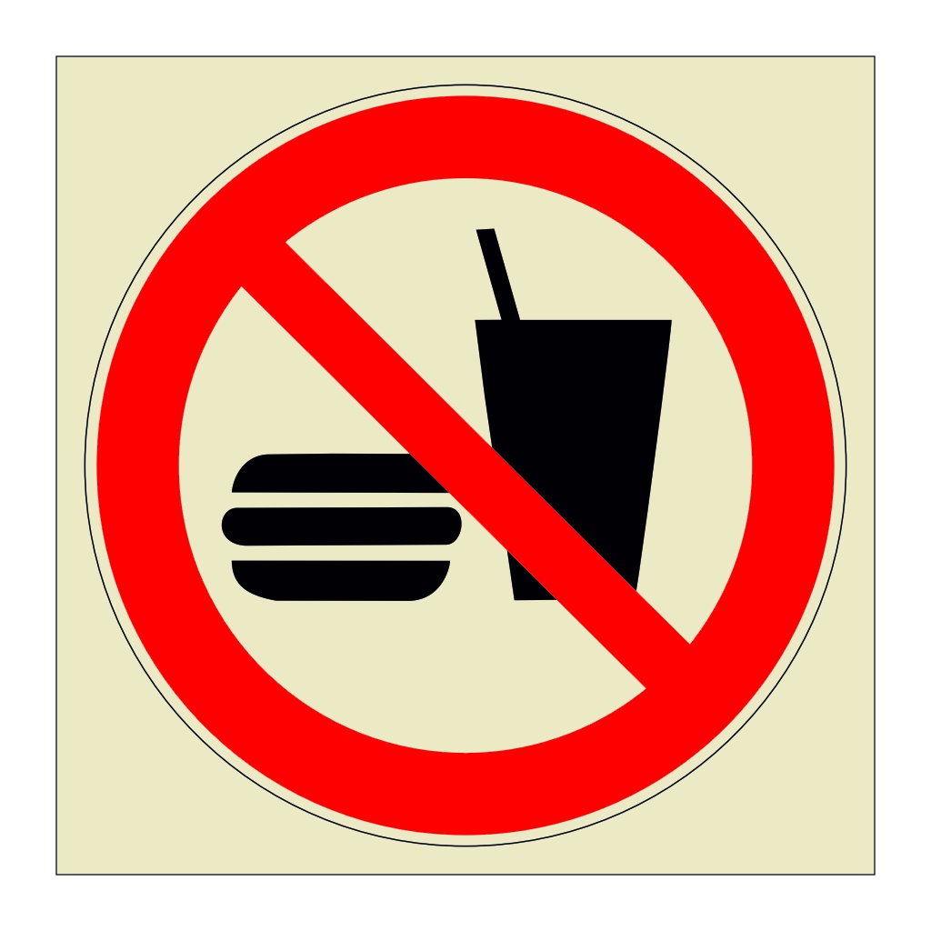 No eating or drinking symbol (Marine Sign) | British Safety Signs