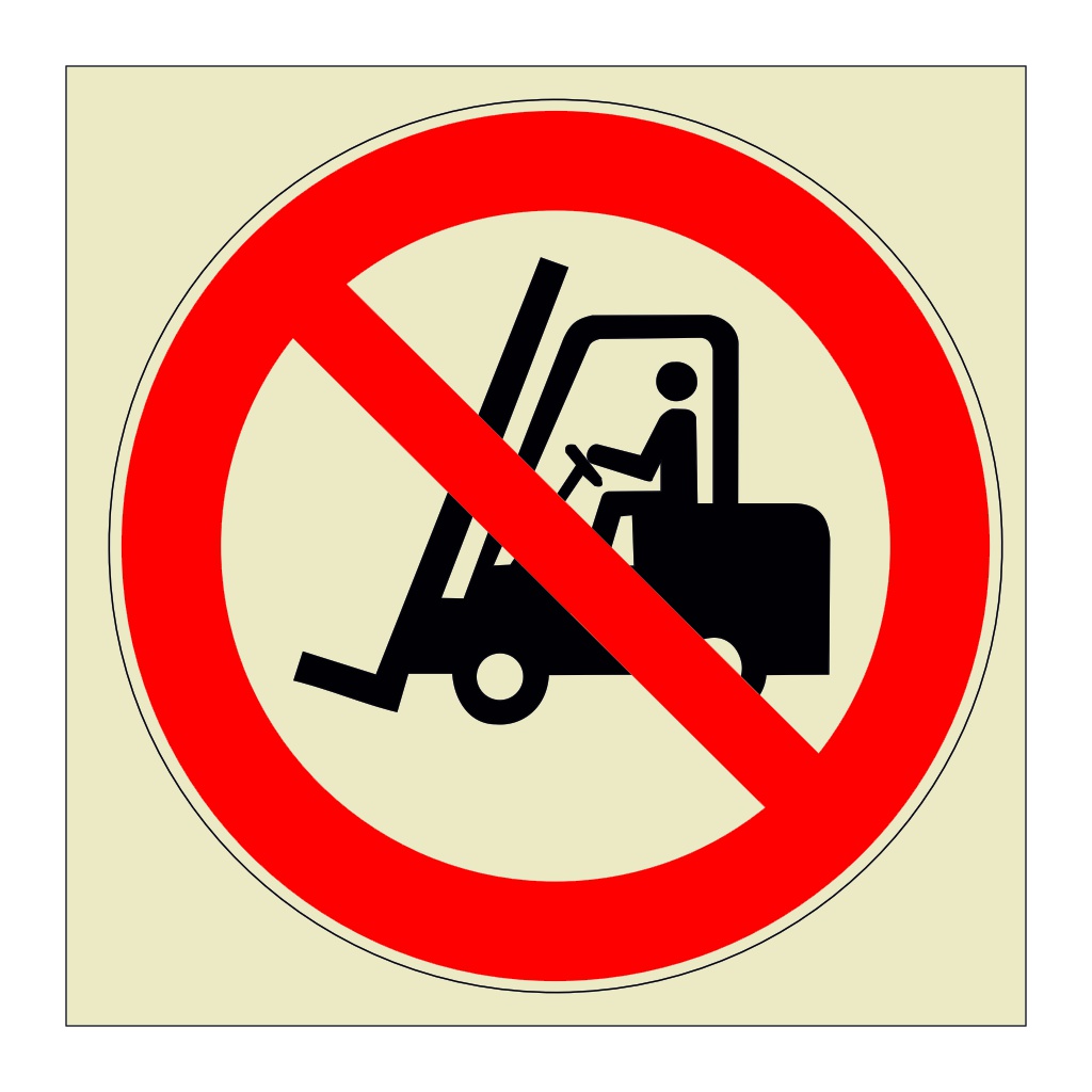 No access to forklift trucks and other industrial vehicle symbol ...