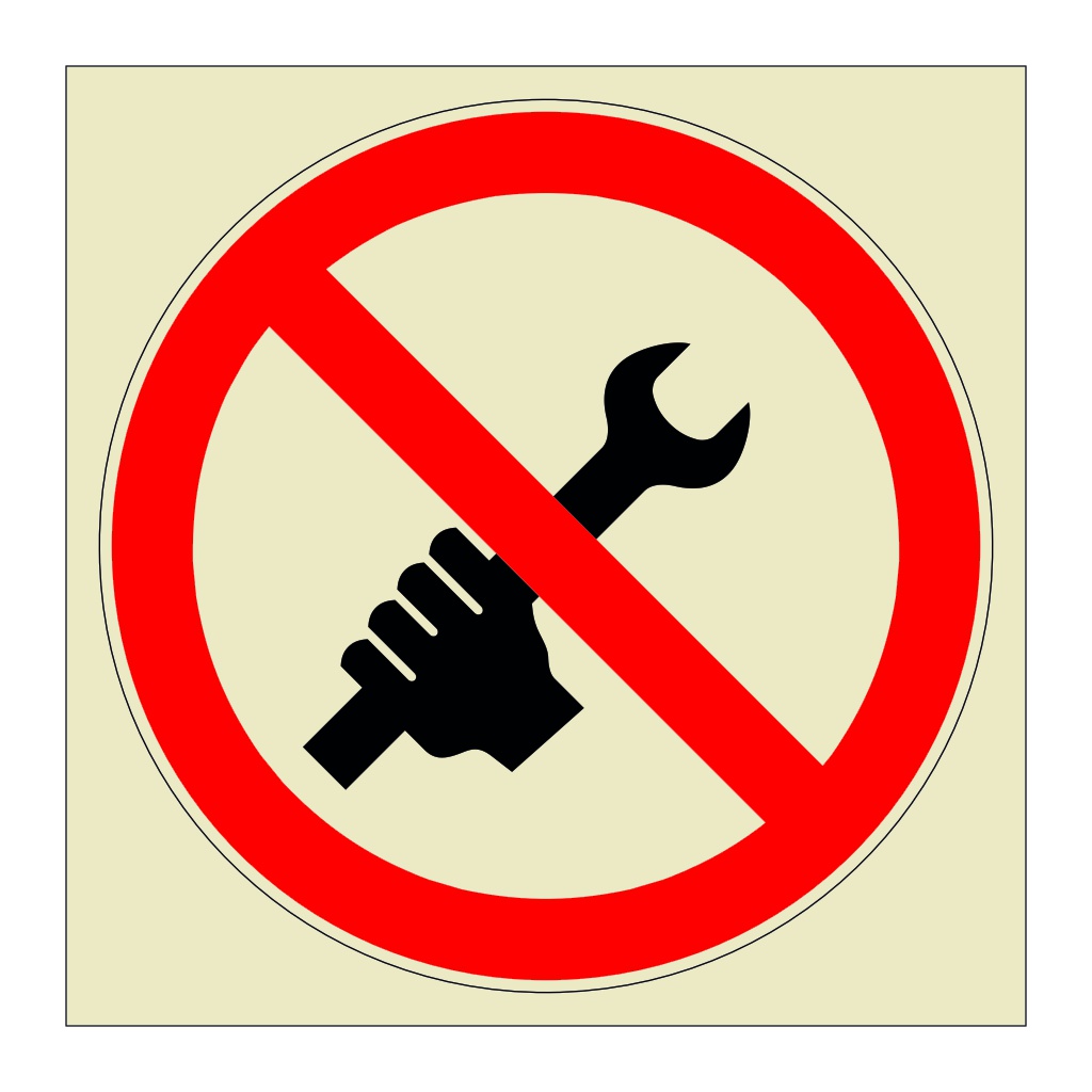 Unauthorised persons may not service machines symbol (Marine Sign ...